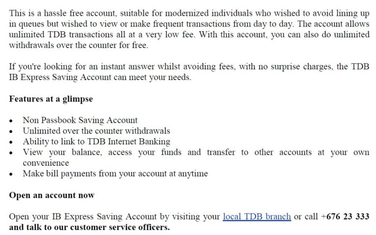 Internet Banking Express - Home - Tonga Development Bank